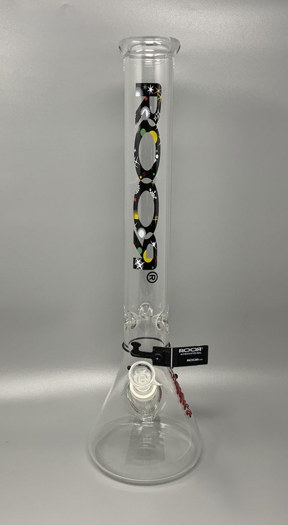 ROOR®️ Classic Beaker Black Stars 18” | The Glass Warehouse